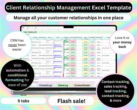 Customer Relationship Management Template Excel Crm Template Client Management Tracker Template