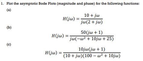 solved 1 plot the asymptotic bode plots magnitude and