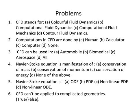 FLUID MECHANICS COMPUTATIONAL FLUID DYNAMICS CFD PPT Physics Science