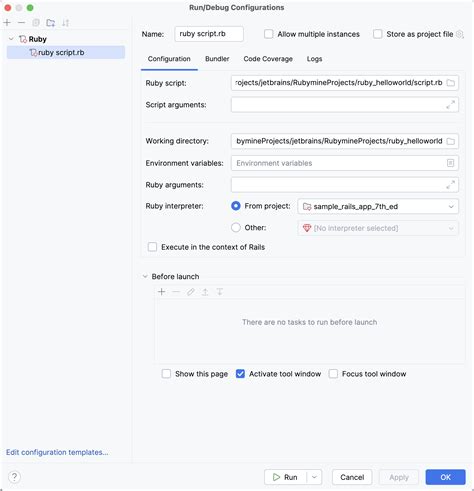 Run Ruby Scripts Rubymine Documentation