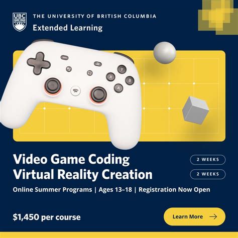 ubc extended learning on linkedin ubcexl videogamecoding virtualreality vr teens