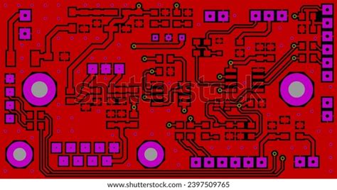 Electric Background Vector Pcb Pattern Printed Stock Vector Royalty