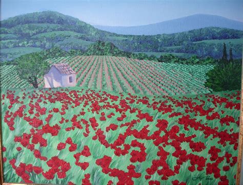 Рисуем пейзаж с маками Demiart