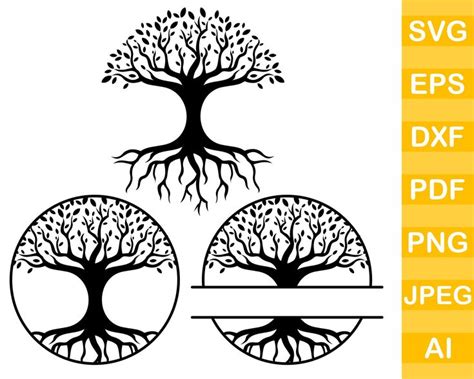 Tree Of Life Svg Tree With Roots Svg Tree Of Life Svg Monogram Family Tree Svg Tree