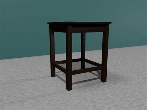 3d Model Stool Table In Minecraft World Vr Ar Low Poly Cgtrader