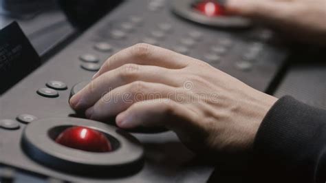 The Editor Makes Color Correction Using Color Grading Control Panel Stock Image Image Of