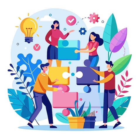 Teamwork Building Blocks A Collaborative Approach To Success Premium Ai Generated Vector