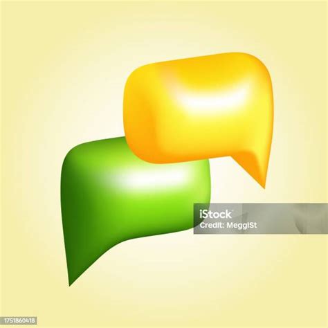 3d 녹색과 노란색 거품 연설 벡터 일러스트레이션 디자인 0명에 대한 스톡 벡터 아트 및 기타 이미지 0명 3차원 형태 Brand Name Online