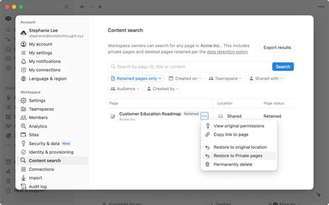 Use Notions Data Retention Settings To Keep Your Team Compliant And Restore Content