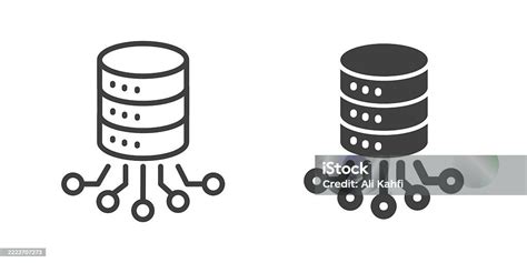 빅 데이터 얇은 선 실선 아이콘 편집 가능한 획과 투명한 배경에 격리된 완벽한 픽셀 It 지원에 대한 스톡 벡터 아트 및 기타