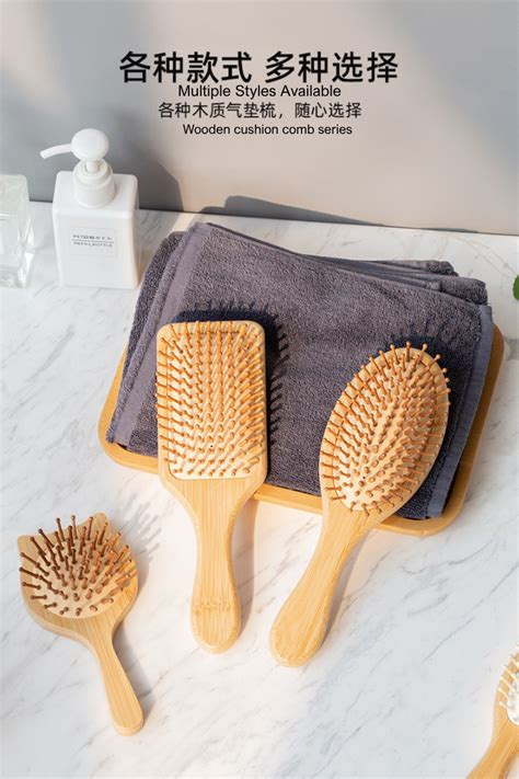 Sikat Kayu Wooden Comb Air Cushion Scalp Massager For Hair Growth And Stress Relief Shopee