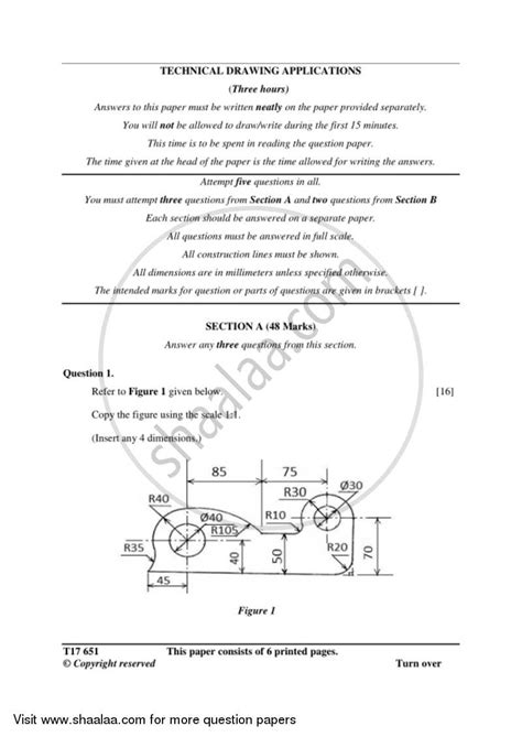 Technical Drawing Applications 2016 2017 ICSE Class 10 Set 1 Question