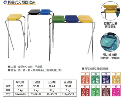 折疊式分類回收架【附贈分類貼紙】
