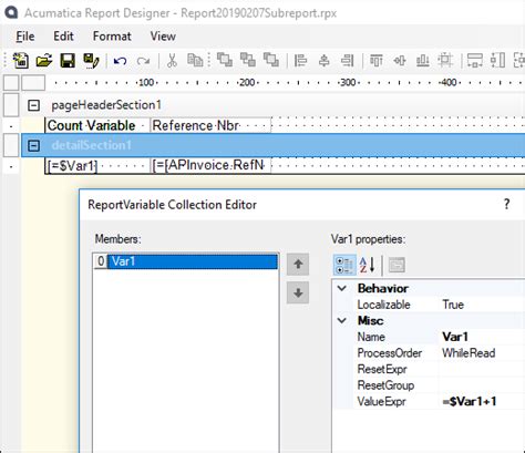 reset group on a sub report acumatica report designer acumatica user group forums