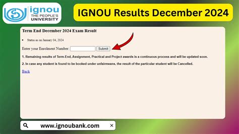 IGNOU Results December 2024 Check Your Term End Exam Scores Now