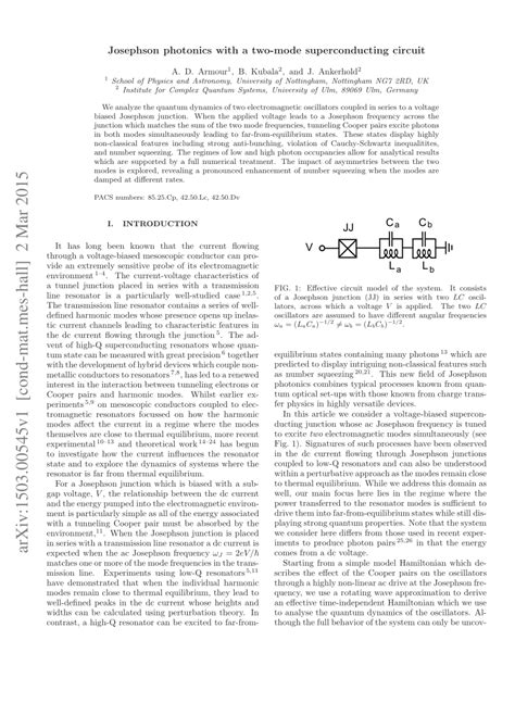 Pdf Josephson Photonics With A Two Mode Superconducting Circuit