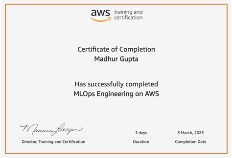 Madhur Gupta On Linkedin I Completed Training On Mlops Engineering On Aws
