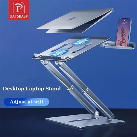 Oatsbasf 노트북 거치대 금속 모니터 스탠드 듀얼 냉각 팬 게이밍 작업 Tv 지원 맥북 에어 프로 Aliexpress