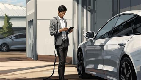 Premium Photo A Japanese Adult Man Stands Next To A Car Door Smartphone To Scan A QR Code Or
