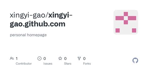Github Xingyi Gao Xingyi Personal Homepage