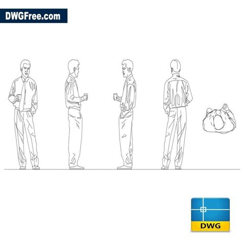 Download Free People Top View Block Dwg File People In Shop Drawing Cad