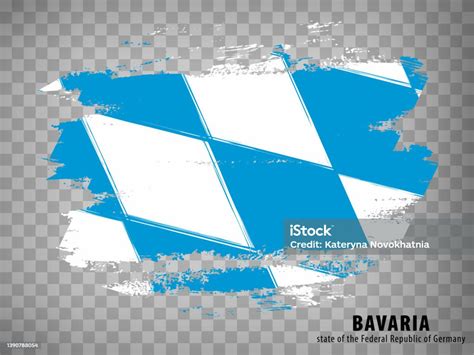 브러시 스트로크에서 바이에른의 국기 독일 연방 공화국 바이에른의 자유 국가에 플래그 웹 사이트 디자인 응용 프로그램 Ui에 대한 투명한 배경에 제목 독일 벡터 일러스트레이션