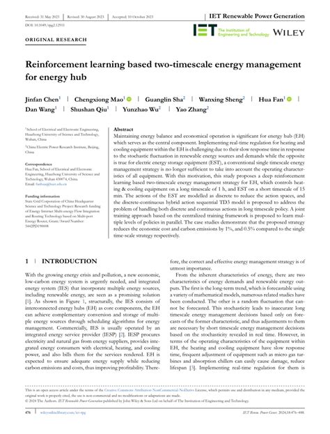 pdf reinforcement learning based two‐timescale energy management for energy hub