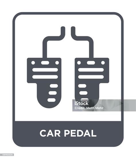 흰색 바탕에 자동차 페달 아이콘 벡터 자동차 페달 유행 가득 차 부품 컬렉션에서 아이콘 기어 기계 부분에 대한 스톡 벡터 아트