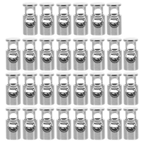 30 Pcs Metal Buttons Rope Buckle Shoelace Drawstring Fasteners Springs Stop Toggle Cord Lock