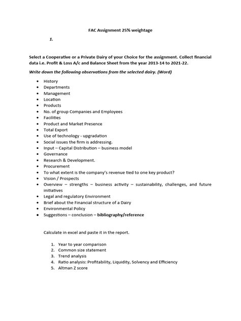 Fac Assignment Instructions Pdf