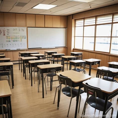 Japanese High School Classroom Stable Diffusion Online