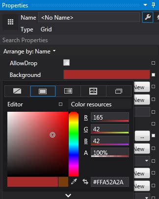 C WPF Selecting Background Color Stack Overflow