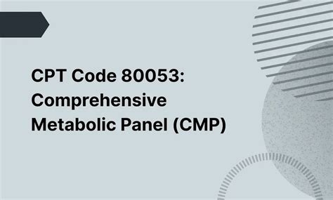 Cpt Code 80053 Comprehensive Metabolic Panel Cmp