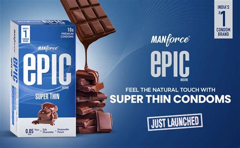 Manforce Epic Desire Super Thin Silk Chocolate Flavour Premium Condoms