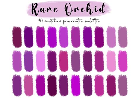 Rare Orchid Procreate Palette 30 Colors Palette Instant Digital