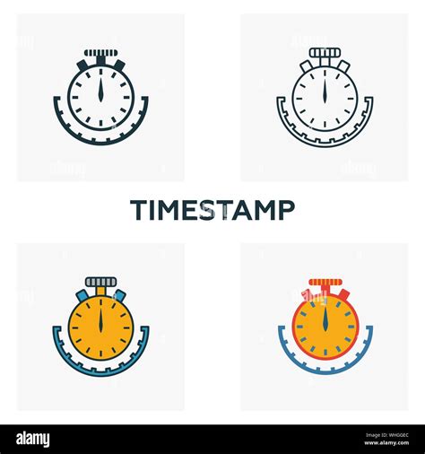 Timestamp Icon Set Four Elements In Diferent Styles From Crypto Currency Icons Collection