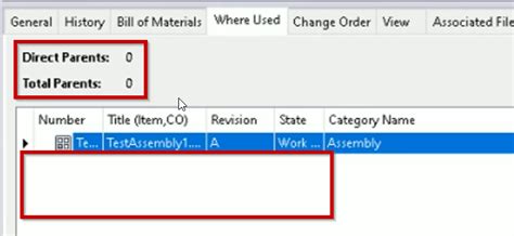 Where Used Tab In Vault Items Does Not Show Relation With Item For
