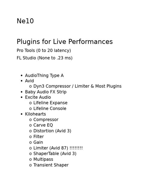 Plugins For Live Performances Pdf