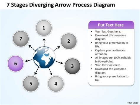 Stages Diverging Arrow Process Diagram Ppt Processs And PowerPoint Slides