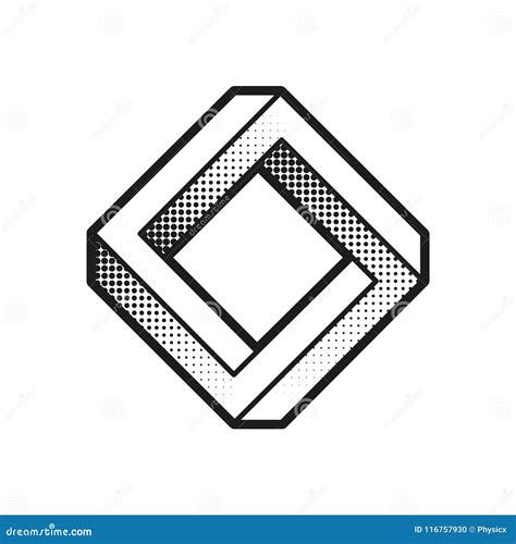 Impossible Shape Optical Illusion Web Design Element Stock Vector