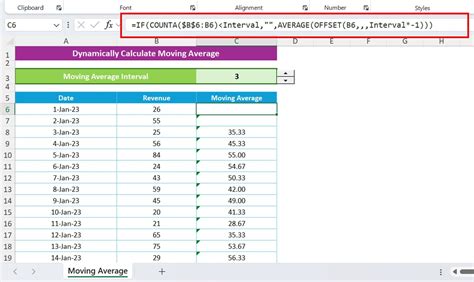 Dynamic Moving Average In Excel Mastering The Average Offset Combo