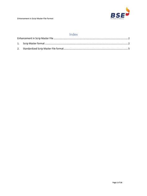 Annexure Scrip Master Format Pdf