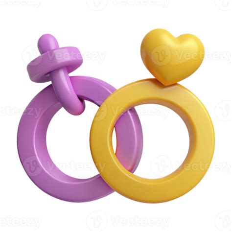 Interlocking Rings With Heart Symbol 52554923 Png