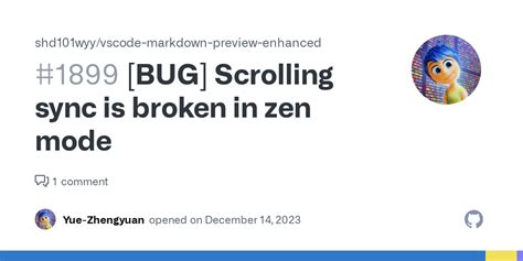 Bug Scrolling Sync Is Broken In Zen Mode · Issue 1899 · Shd101wyy