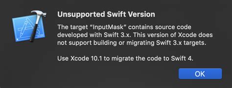swift version 3 0 is unsupported supported versions are 4 0 4 2 5