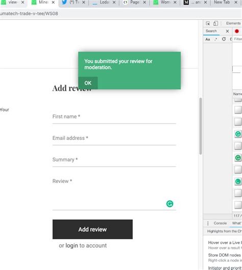 No Possibility To Add Review Issue Vuestorefront Vue Storefront GitHub