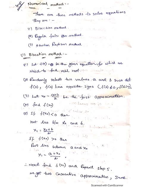 Numerical Methods Written Notes Pdf