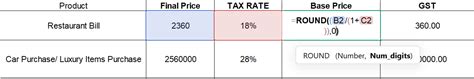 Reverse GST Calculation Formula In Excel Step By Step Guide Pice