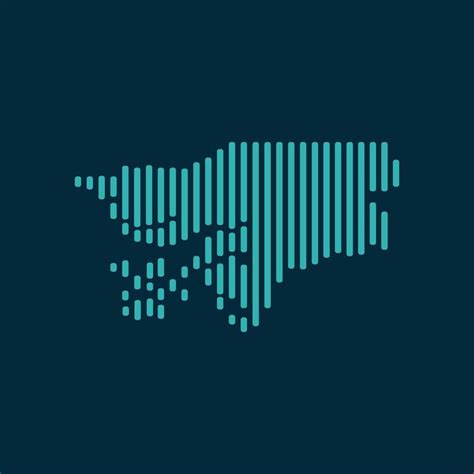 Vector Abstract Map Of Guinea Bissau With Blue Straight Rounded Lines Isolated On A Indigo