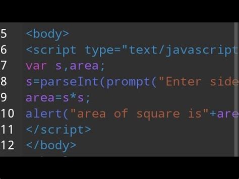 Calculate Area Of Square In JavaScript Area Of Square In JavaScript